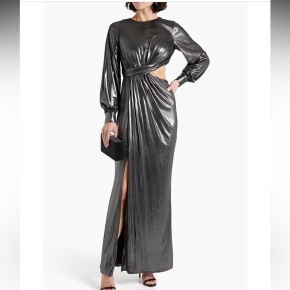 One33 Social | Dresses | Nwt One33 Socialcutout Metallic Jersey Gown Sz ...